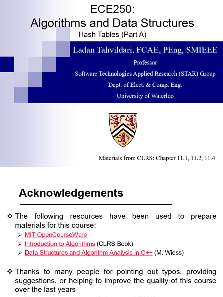 Lecture8 HashTables PartA | PDF | Computer Data | Applied Mathematics