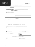 ESIC Form 7B Medical Acceptance Card | PDF