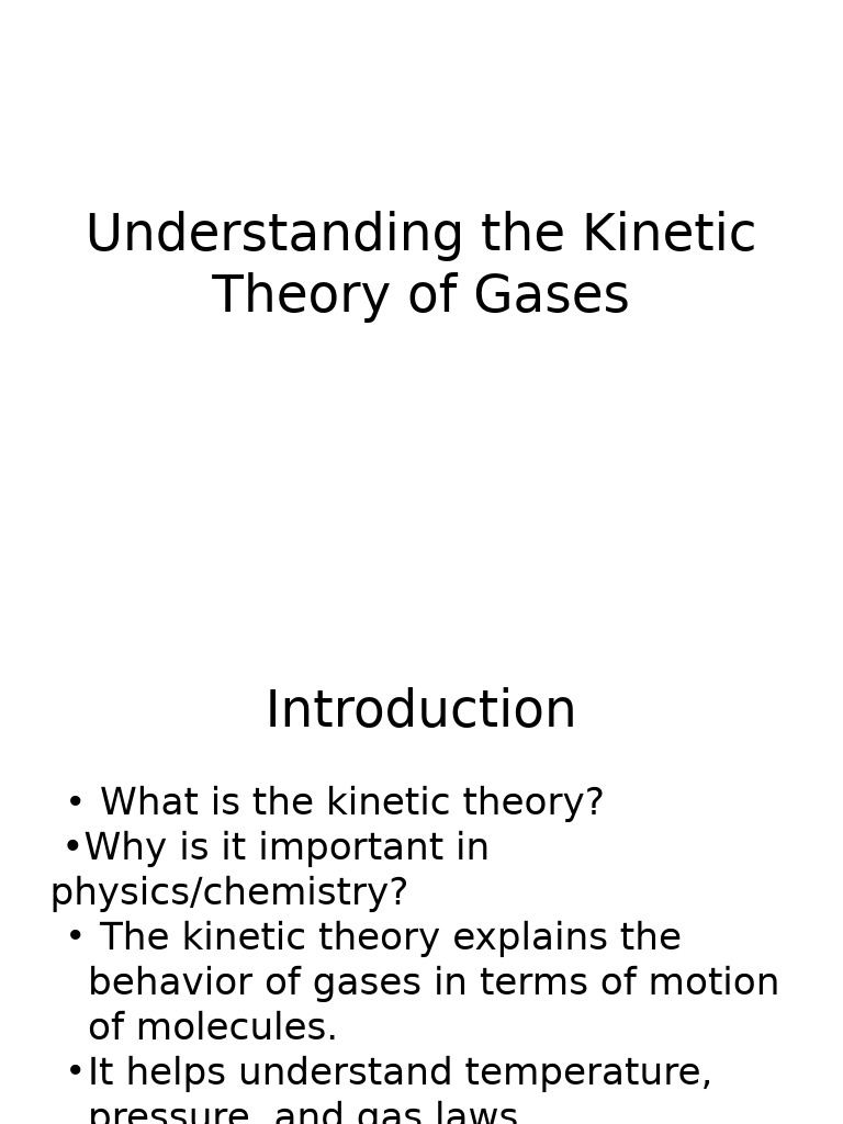 Kinetic Theory of Gases Explained | PDF | Gases | Temperature