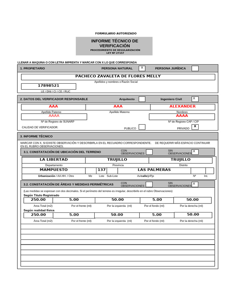 INFORME TECNICO DE VERIFICACION 01-02-20 (1) (2)[1] | PDF