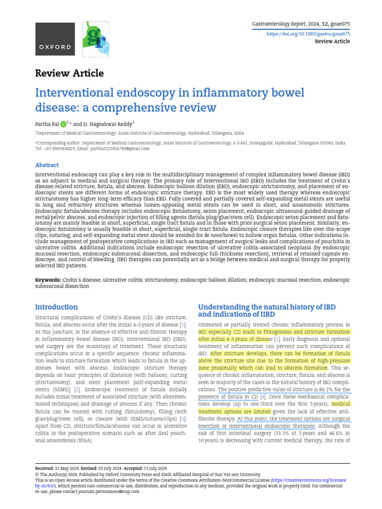 Interventional Endoscopy for IBD Management | PDF | Inflammatory Bowel ...