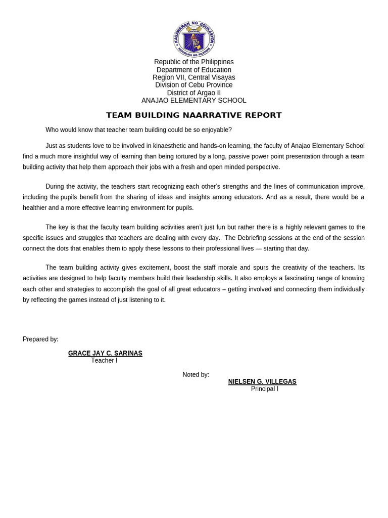Team Building (Narrative) Final | PDF