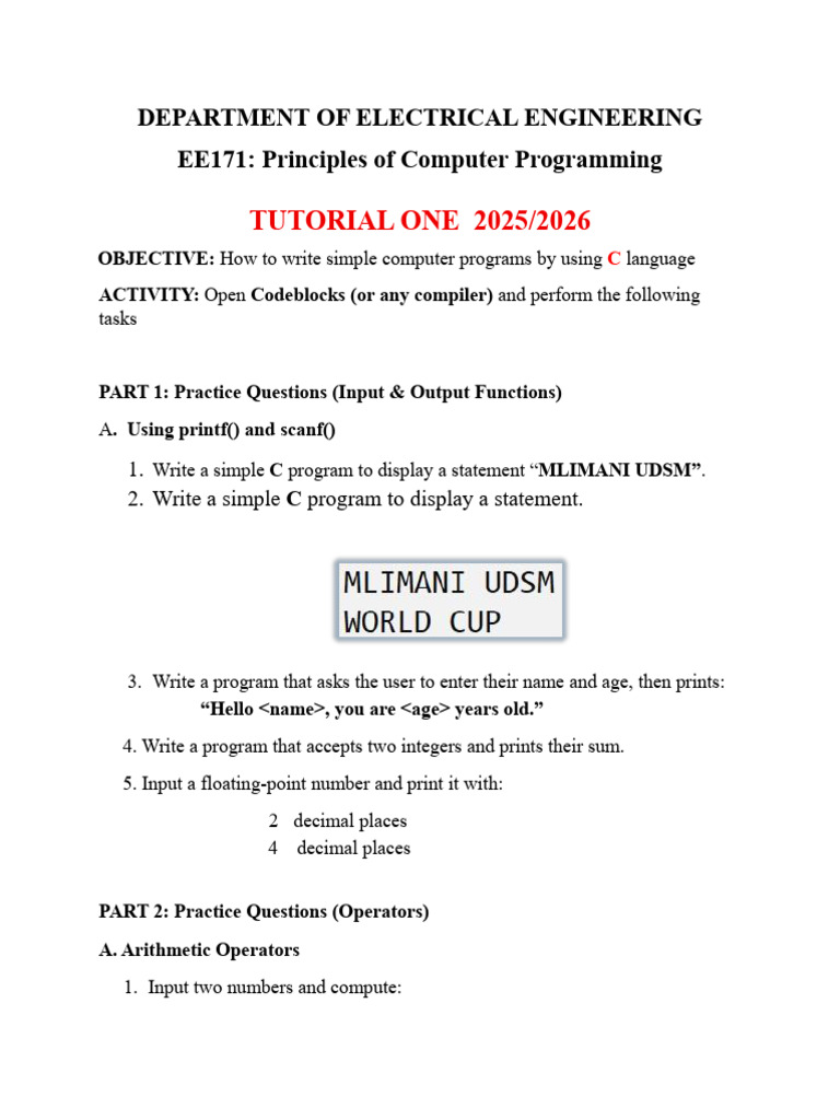 Ee171 Tutorial 1 | PDF