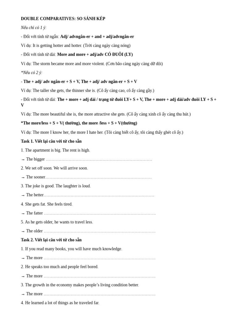 Understanding Double Comparatives in English | PDF