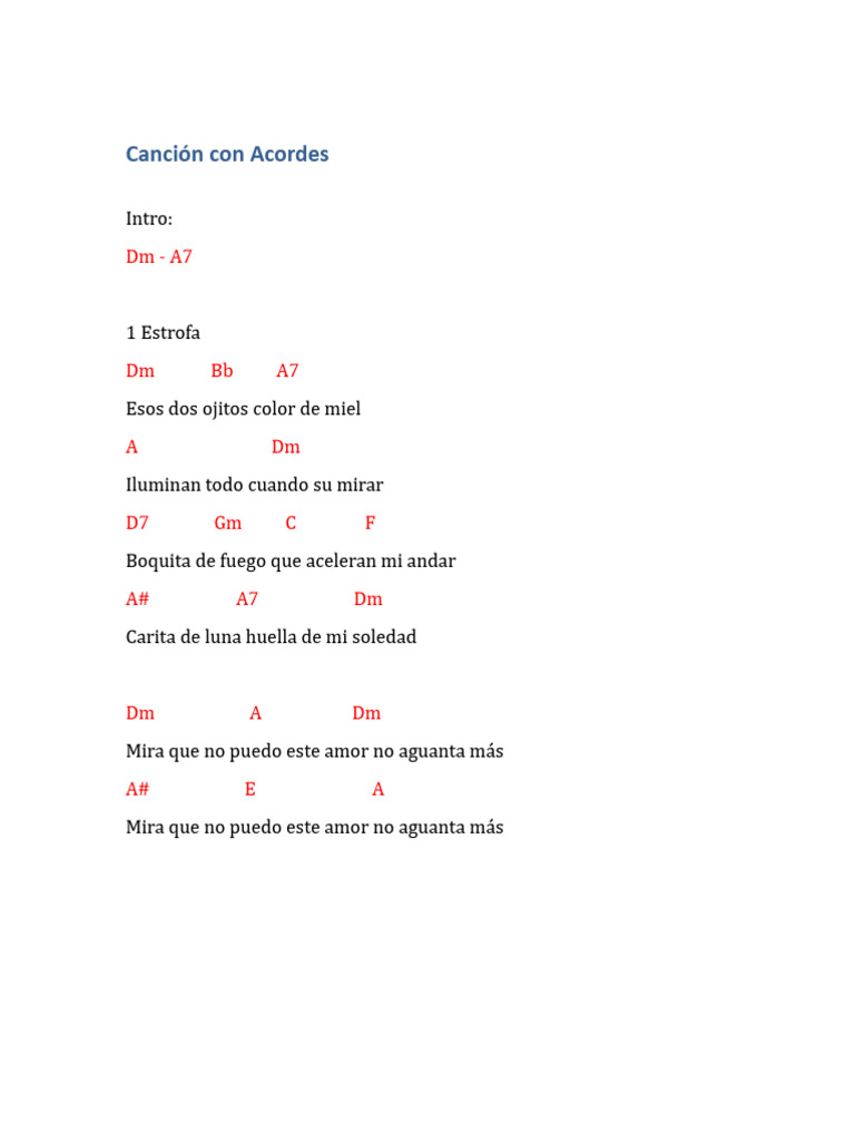 Cancion Acordes | PDF