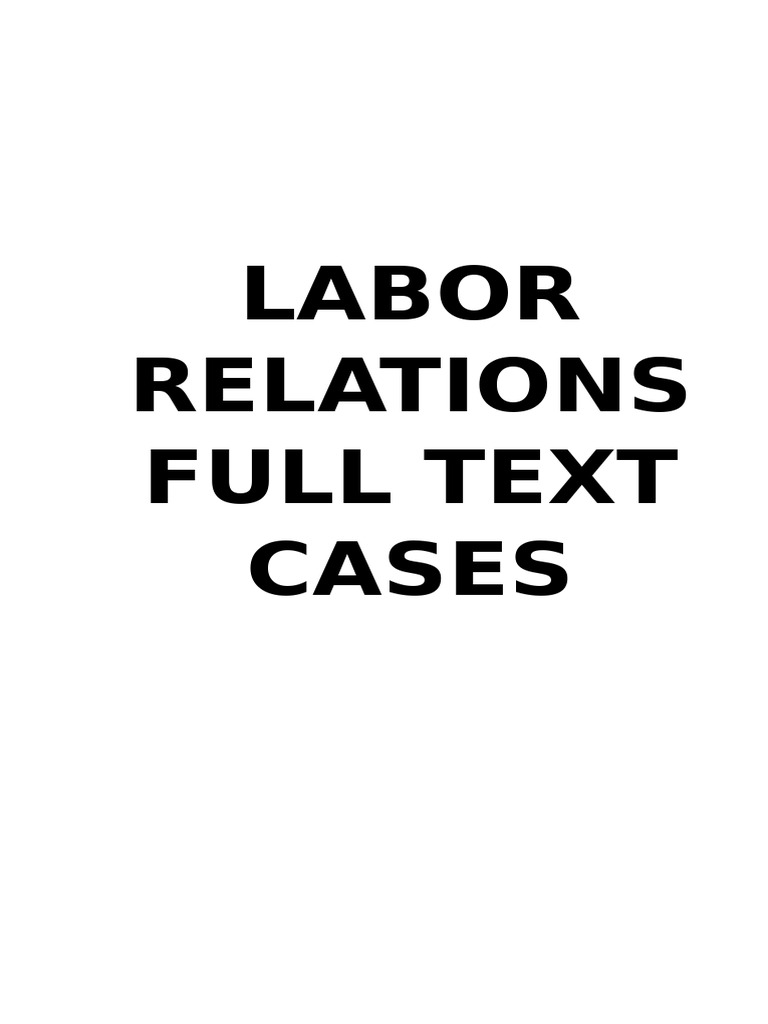 Labor Relations Cases | PDF | Arbitration | Collective Bargaining