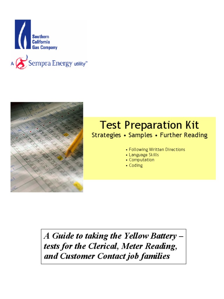 Yellow Test Battery | PDF | Test (Assessment) | Sales