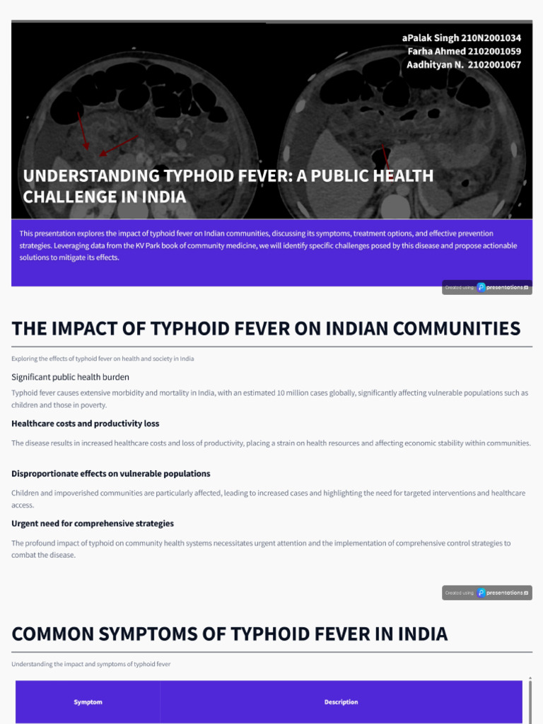Typhoid Fever in India_ Impact, Symptoms, and Prevention | PDF