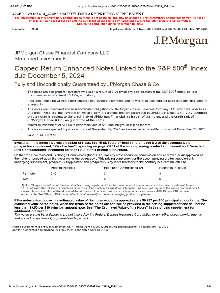 3. Capped Return Enhanced Notes Linked to the SP 500® Index due ...
