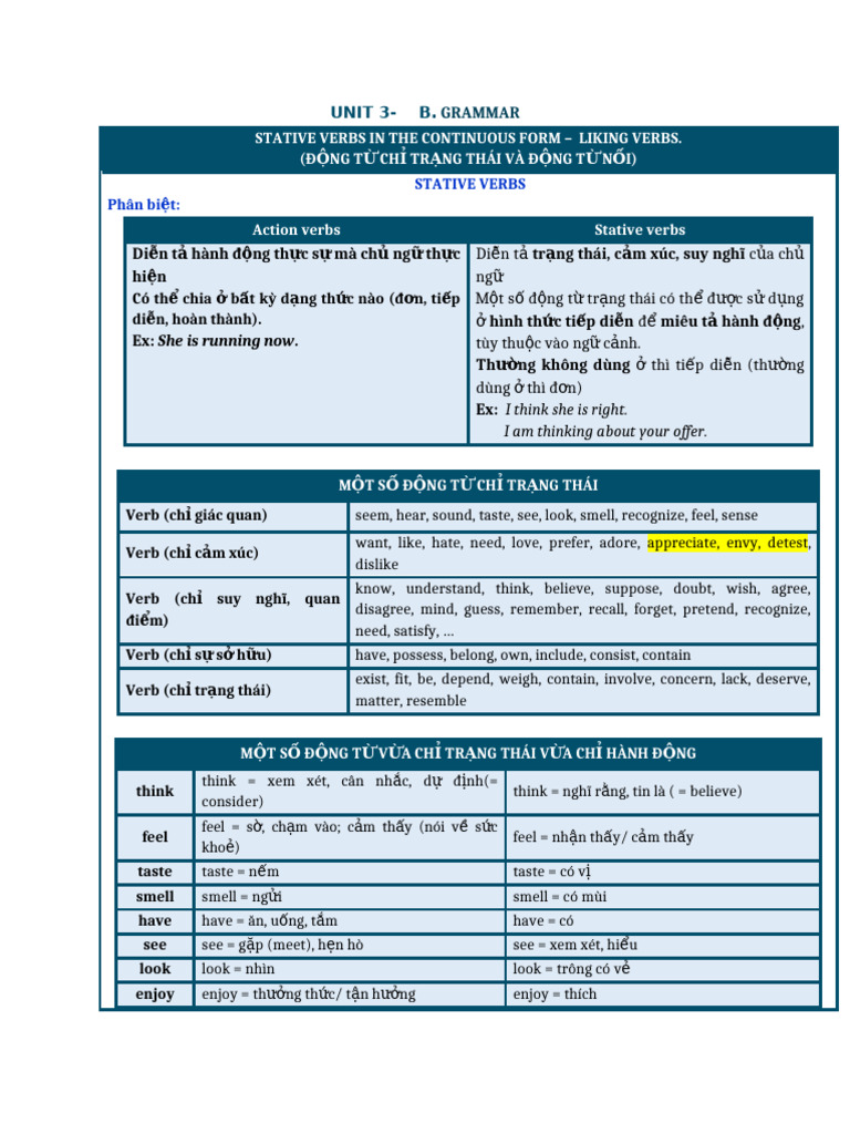 Unit 3- Grammar Guide | PDF