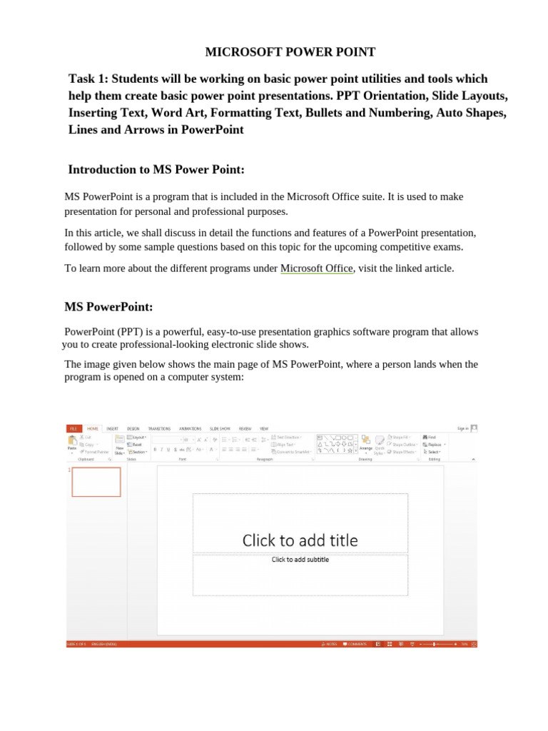 PowerPoint Basics: Tools & Features Guide | PDF | Page Layout ...