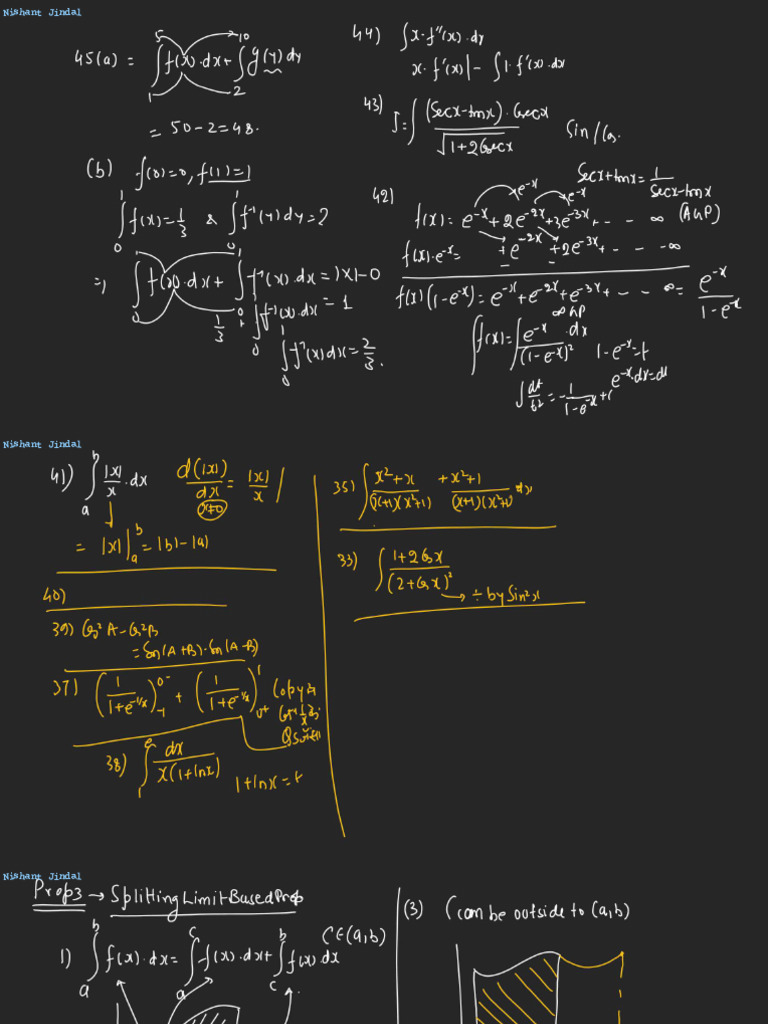Definite Integration - L-06 (Class Notes) NJ - 247 | PDF