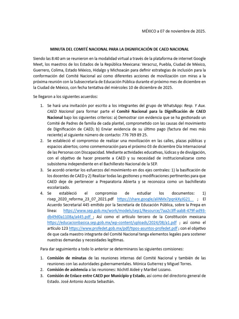 Estrategias para Dignificación CAED 2025 | PDF | México