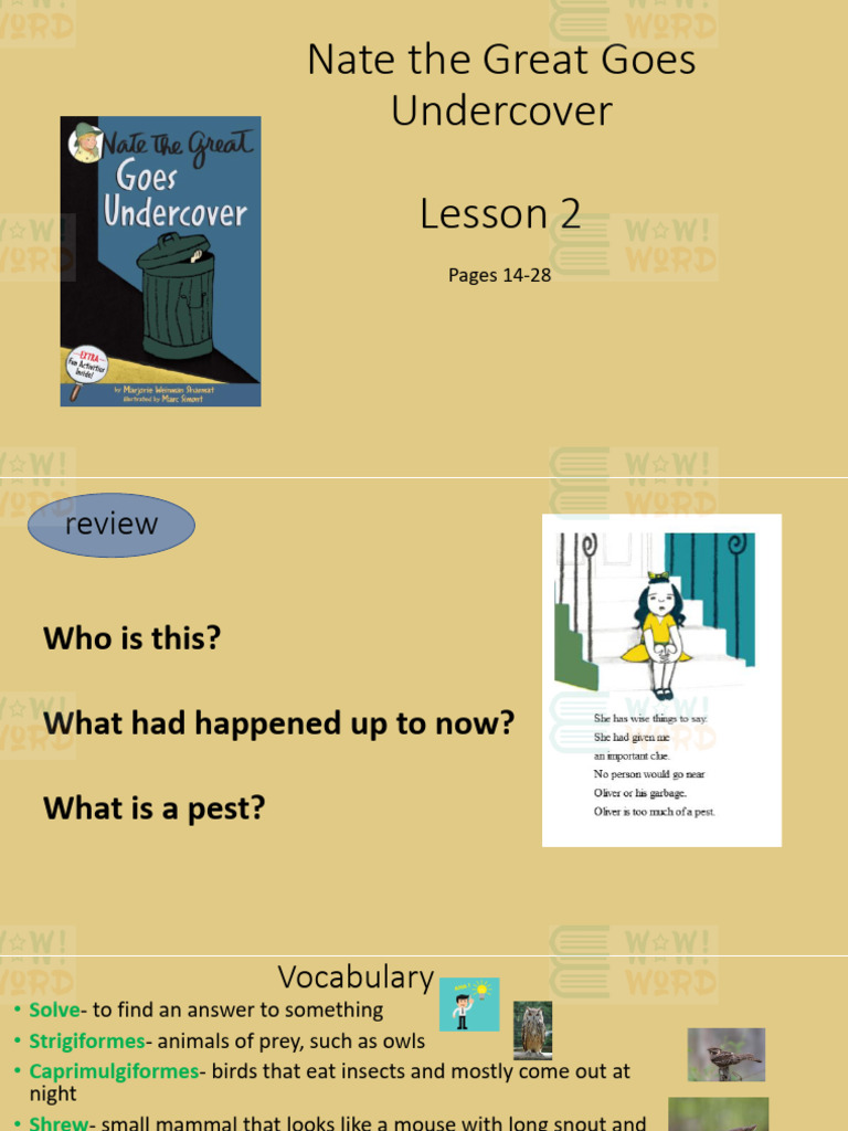 #1 Nate The Great Goes Undercover L2W | PDF | Owl | Zoology