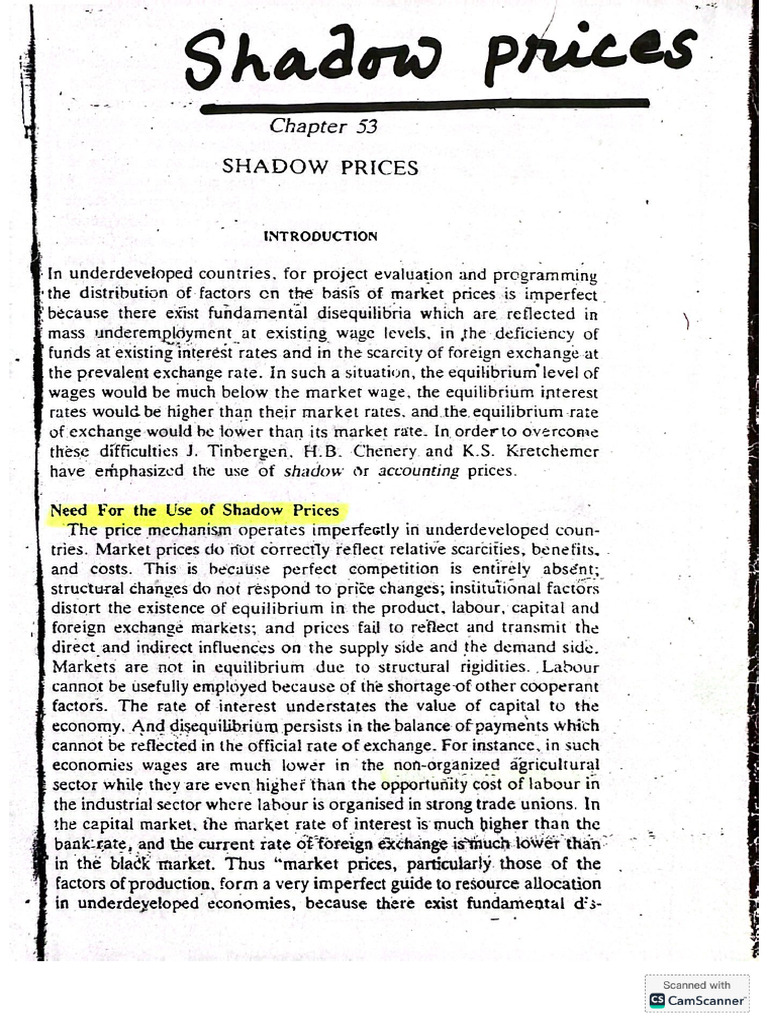 Shadow Prices 1 | PDF