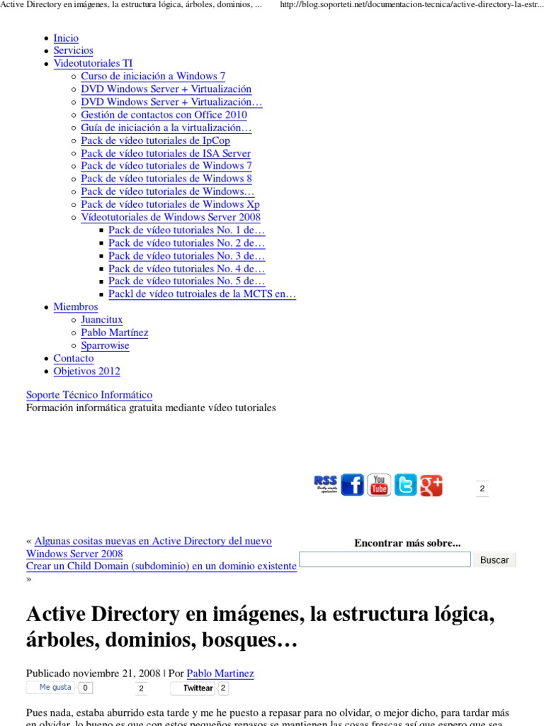 Active Directory en Imágenes, La Estructura Lógica, Árboles, Dominios ...