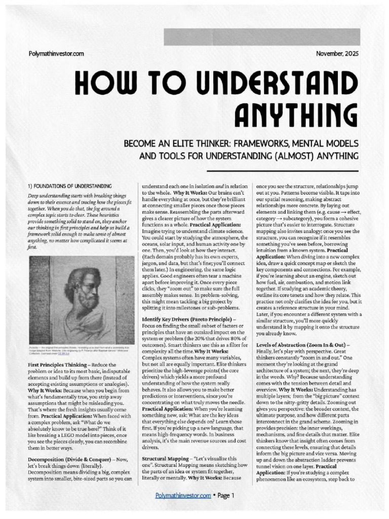 How To Understand Anything | PDF