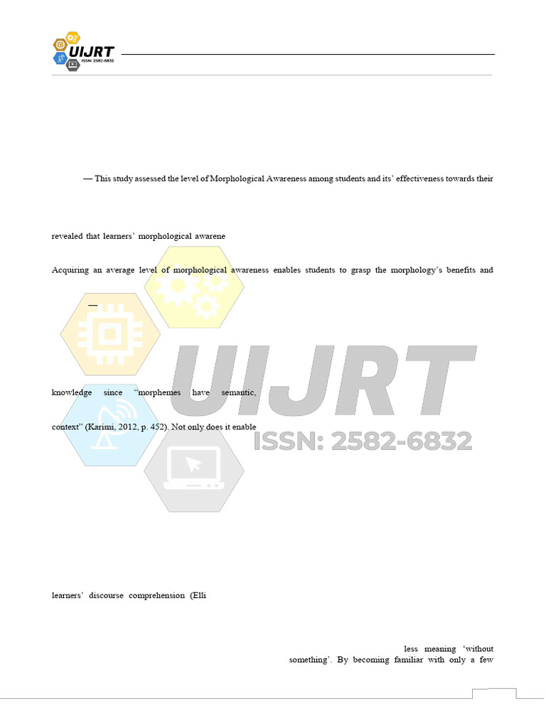 Morphological Awareness in Vocabulary Learning | PDF | Morphology ...