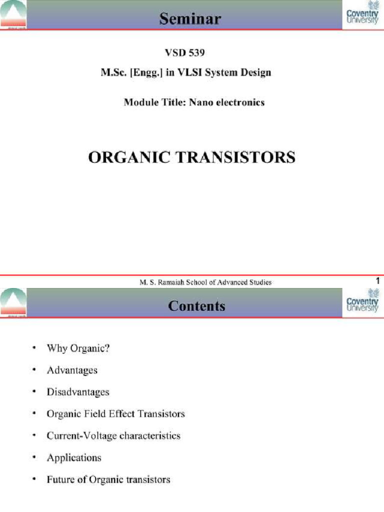 overview of organic transistors | PDF