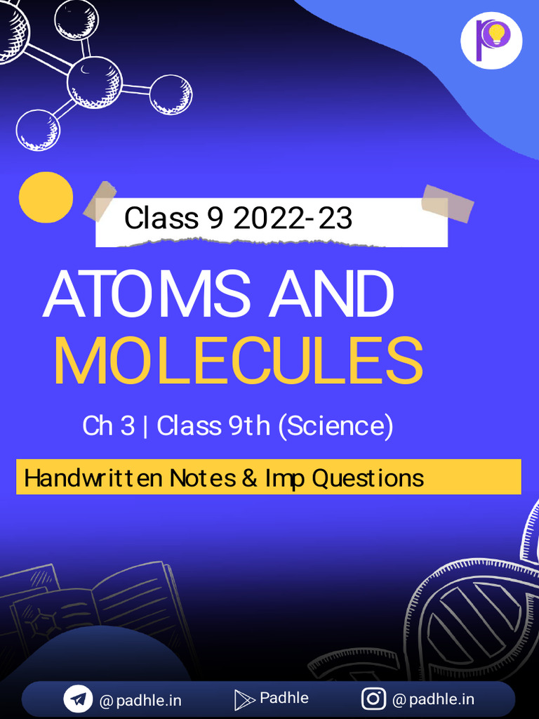 Atoms and Molecules - Padhle 9th Science Notes | PDF