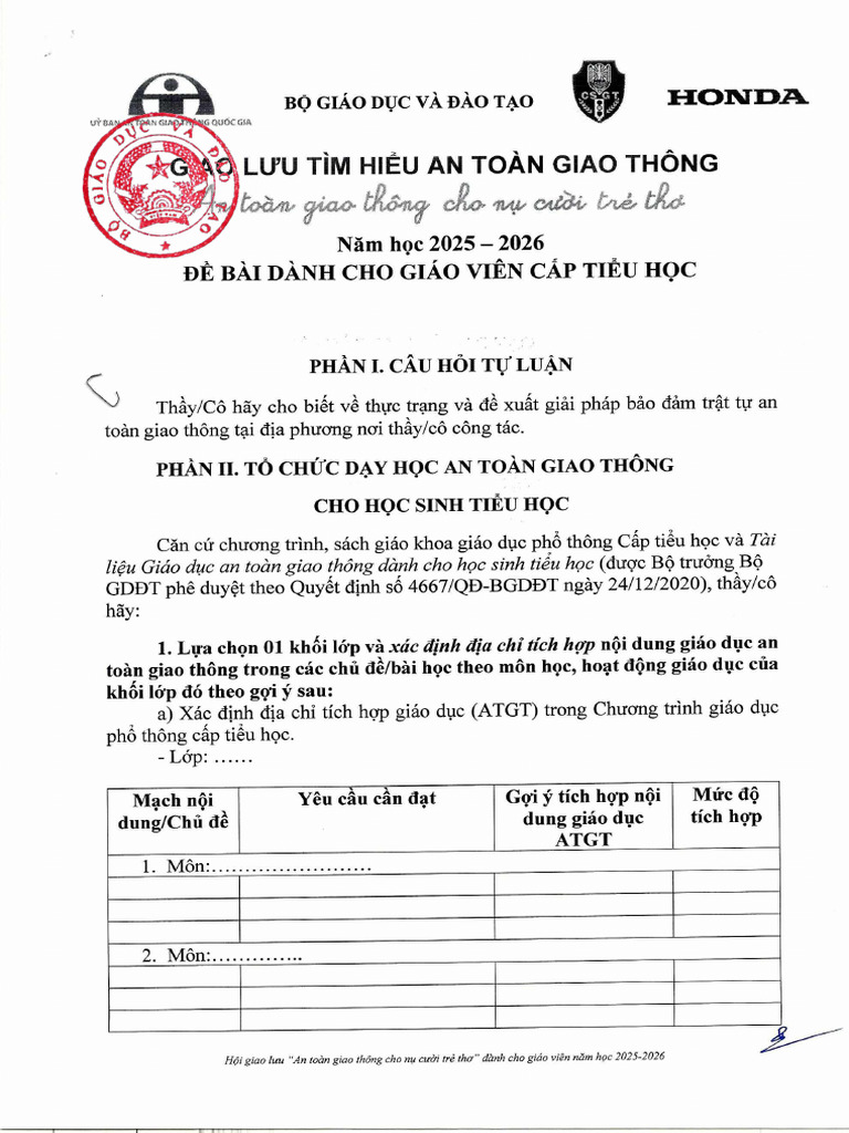 6 Tieu hoc - Đề | PDF