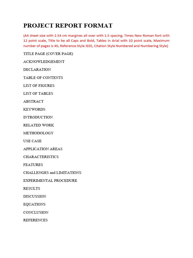 Project Report Structure Guidelines | PDF