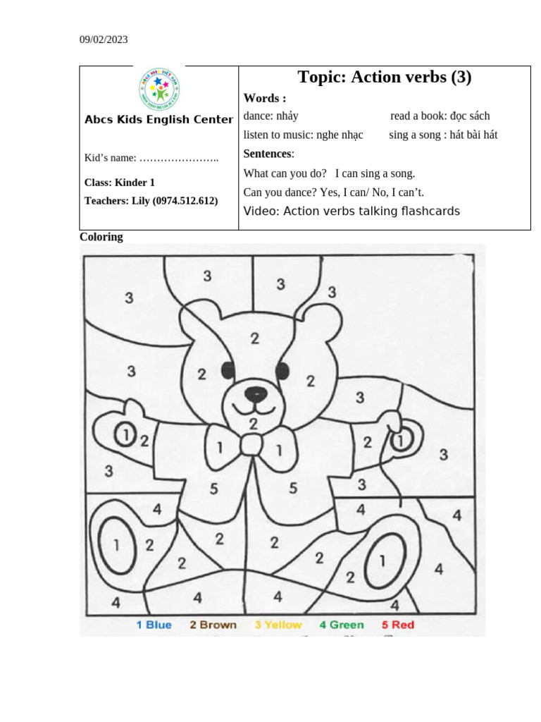 Action Verbs Activities for Kids | PDF