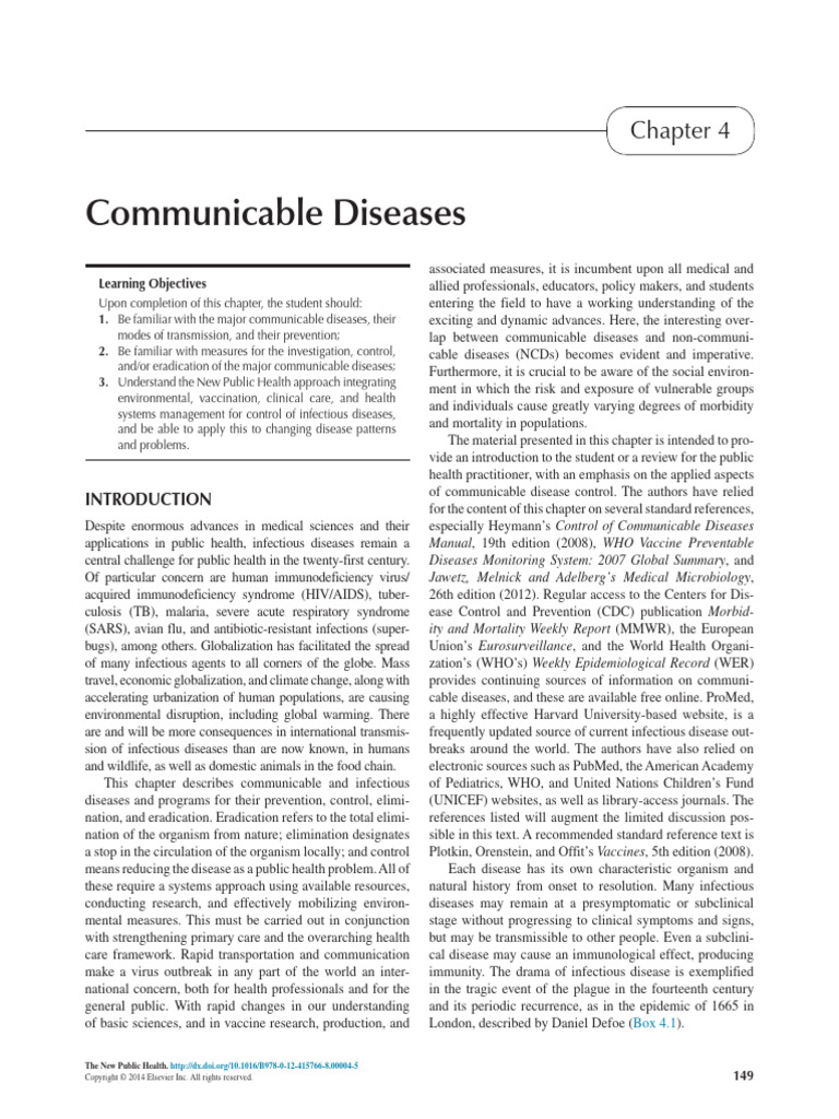 Chapter 4 Communicable Diseases 2014 The New Public Health | PDF ...