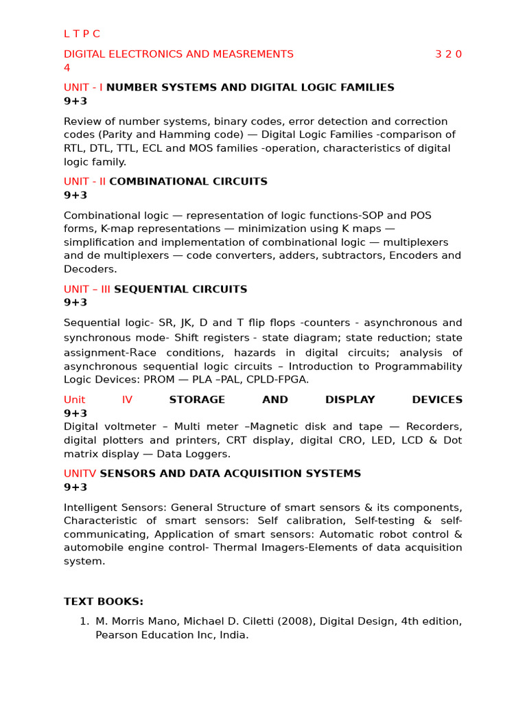 Digital Electronics and Measurements Guide | PDF | Digital Electronics ...