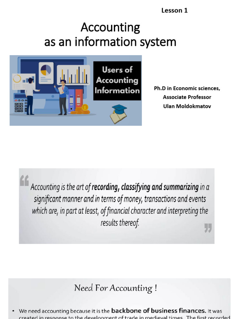 Understanding Accounting as an Info System | PDF