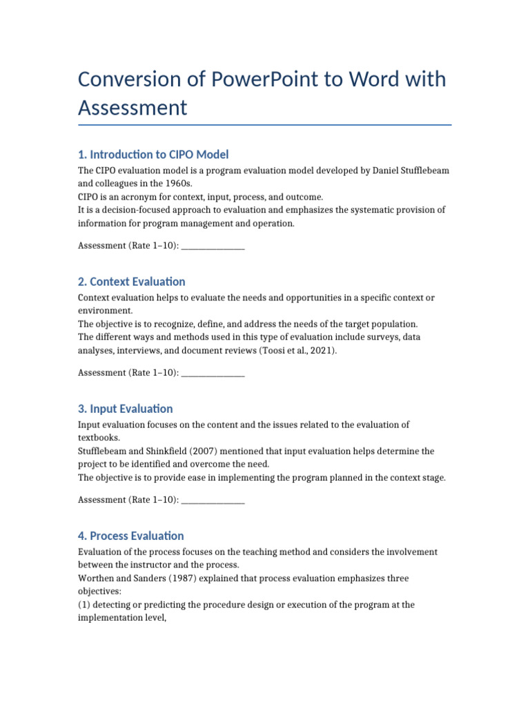 CIPO Model Evaluation Guide | PDF