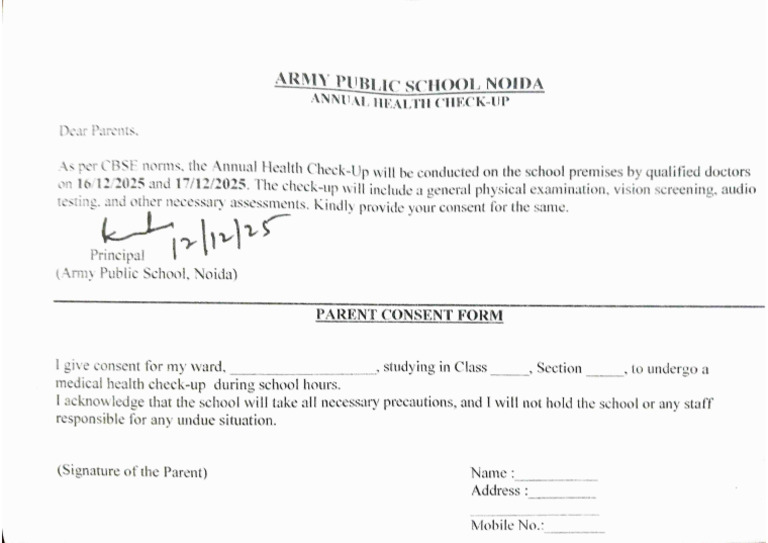 Consent Form - Health Check-Up | PDF