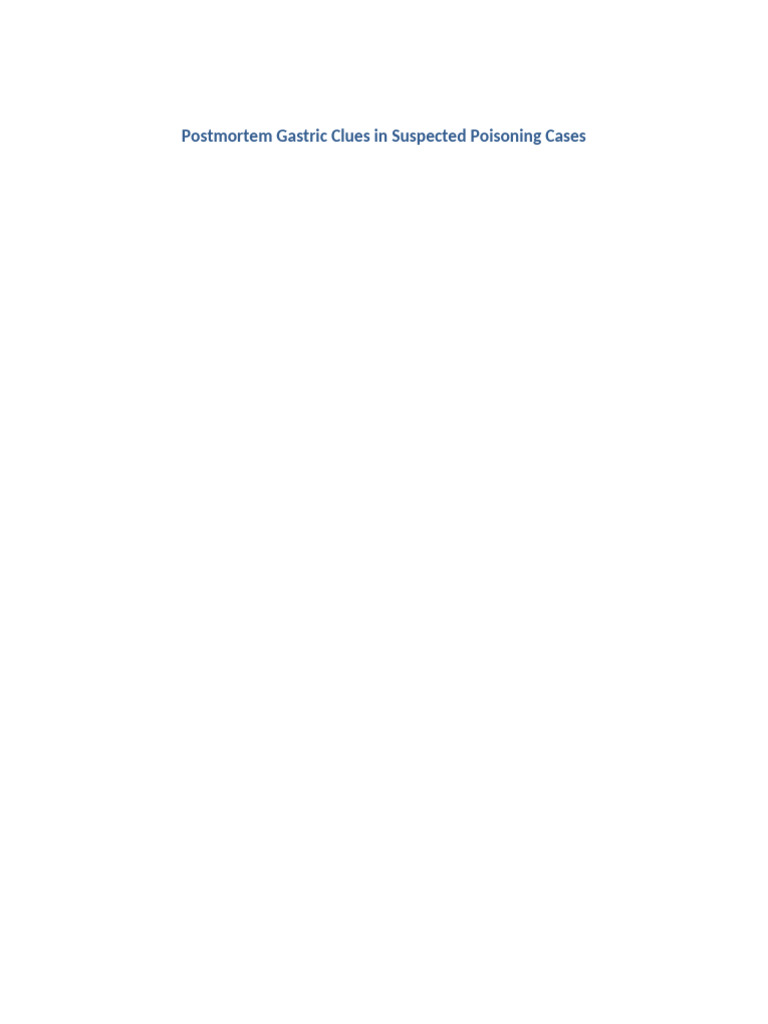 Forensic Poisoning Chart | PDF | Cyanide | Acid