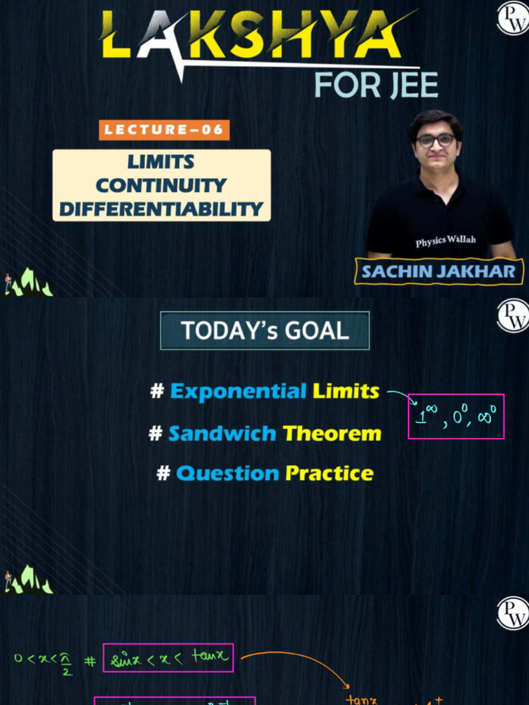 Limit, Continuity & Differentiability 06 - Classnotes | PDF