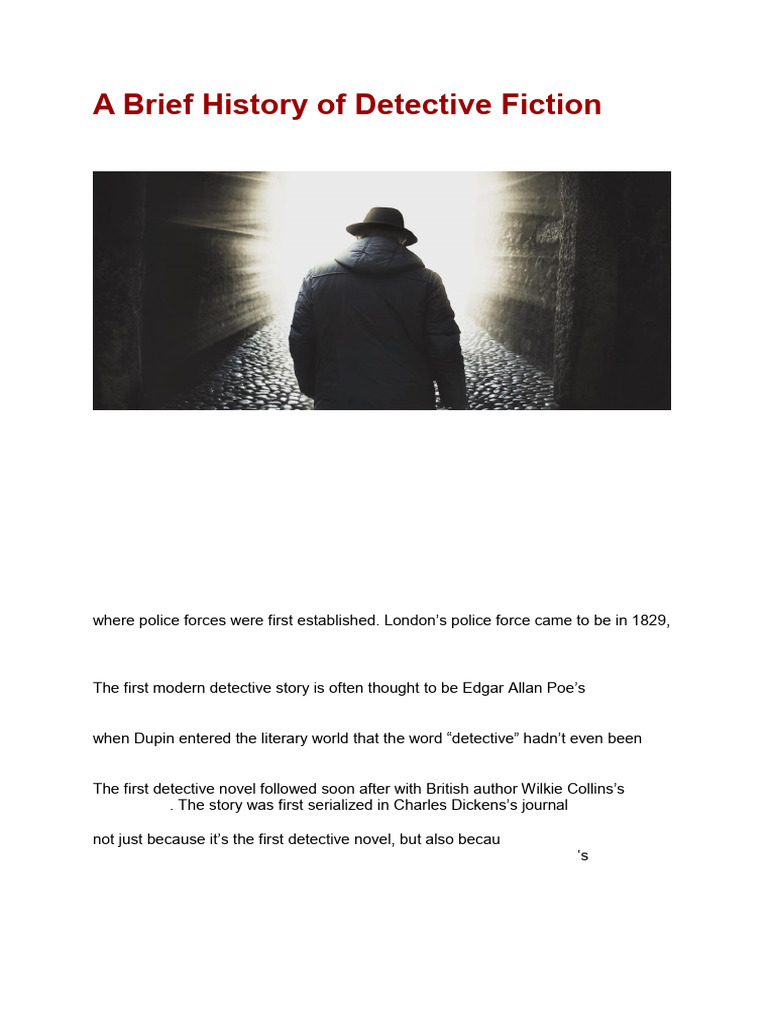 Evolution of Detective Fiction History | PDF | Detective Fiction ...