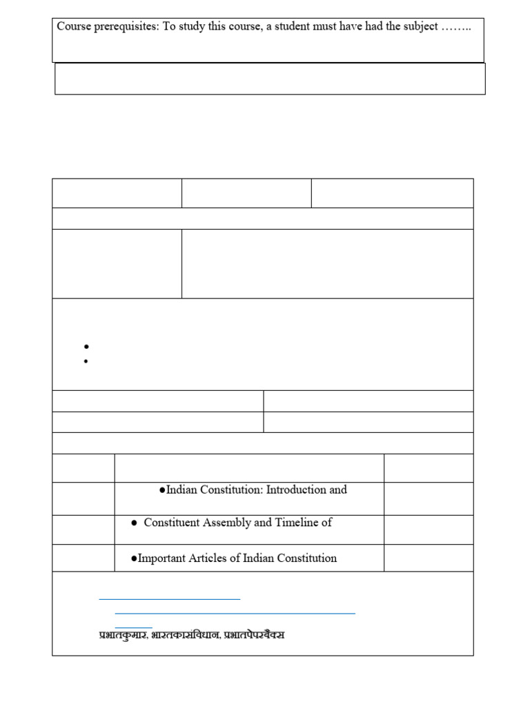Indian Constitution Course Prerequisites | PDF