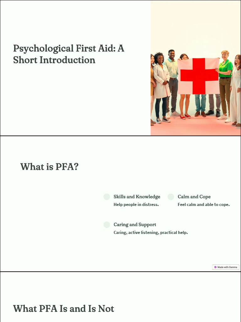Psychological First Aid Guide | PDF | Mental Health | Psychology