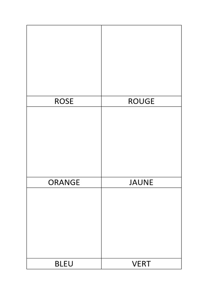 Mots Des Couleurs | PDF