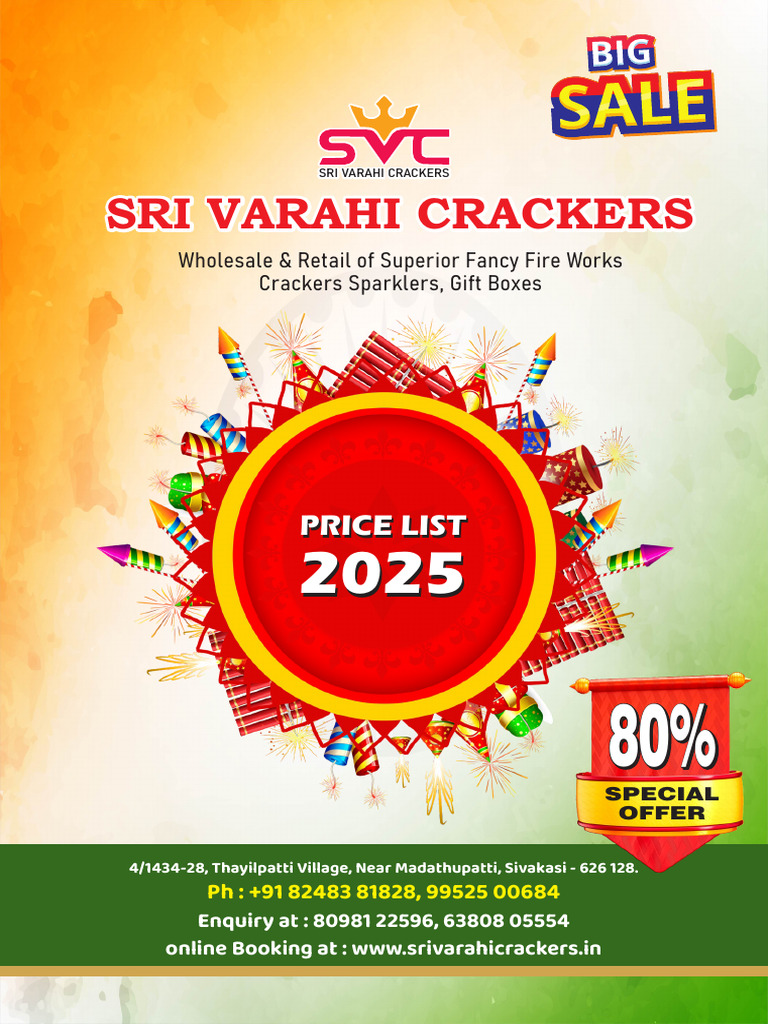 Sri Varahi Crackers Price List 2025 | PDF