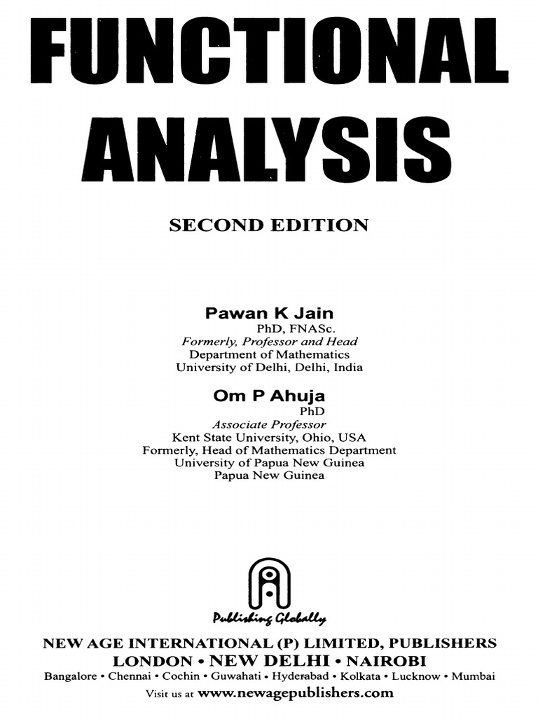 Jain, Pawan K. - Ahuja, Om P - Functional Analysis (2010, New Age ...