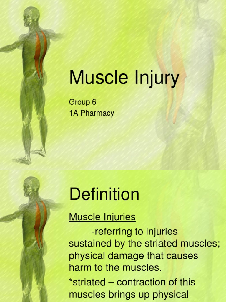 Muscle Injury: Group 6 1A Pharmacy | PDF | Muscle | Traumatology