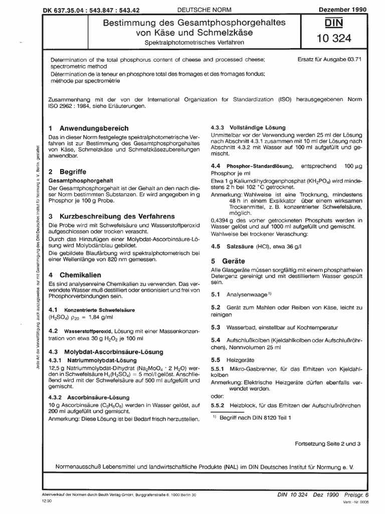 Din 10324 1990-12 | PDF