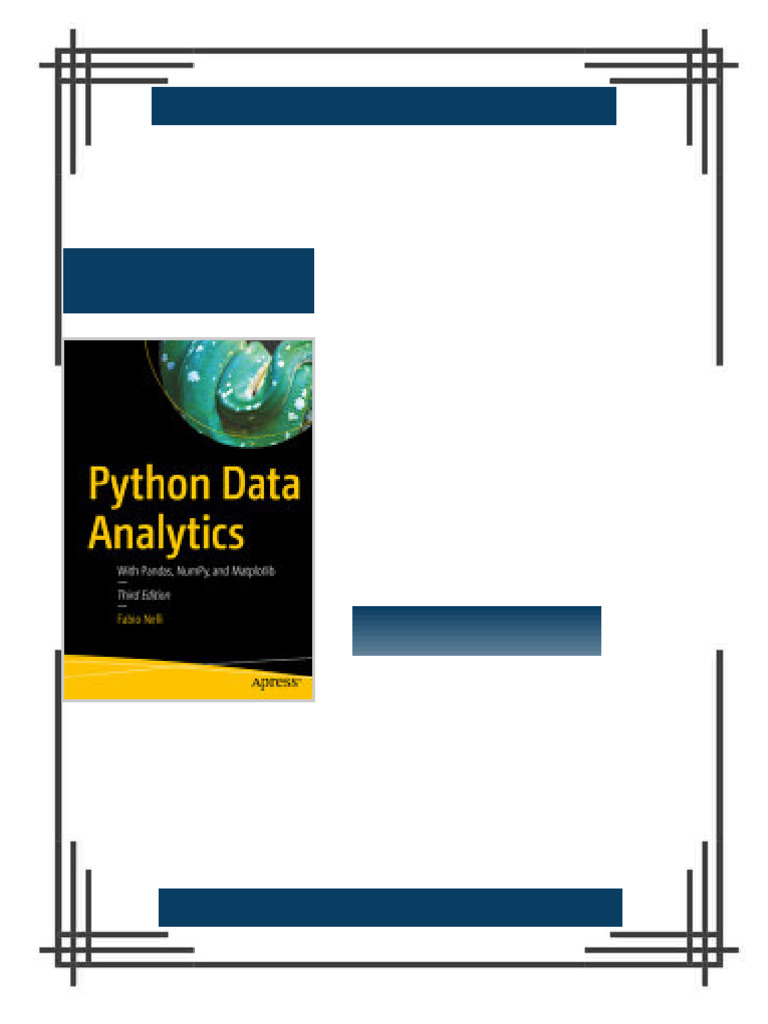 Python Data Analytics: With Pandas, NumPy, and Matplotlib, 3rd Edition Fabio Nelli ebook 2025 ...