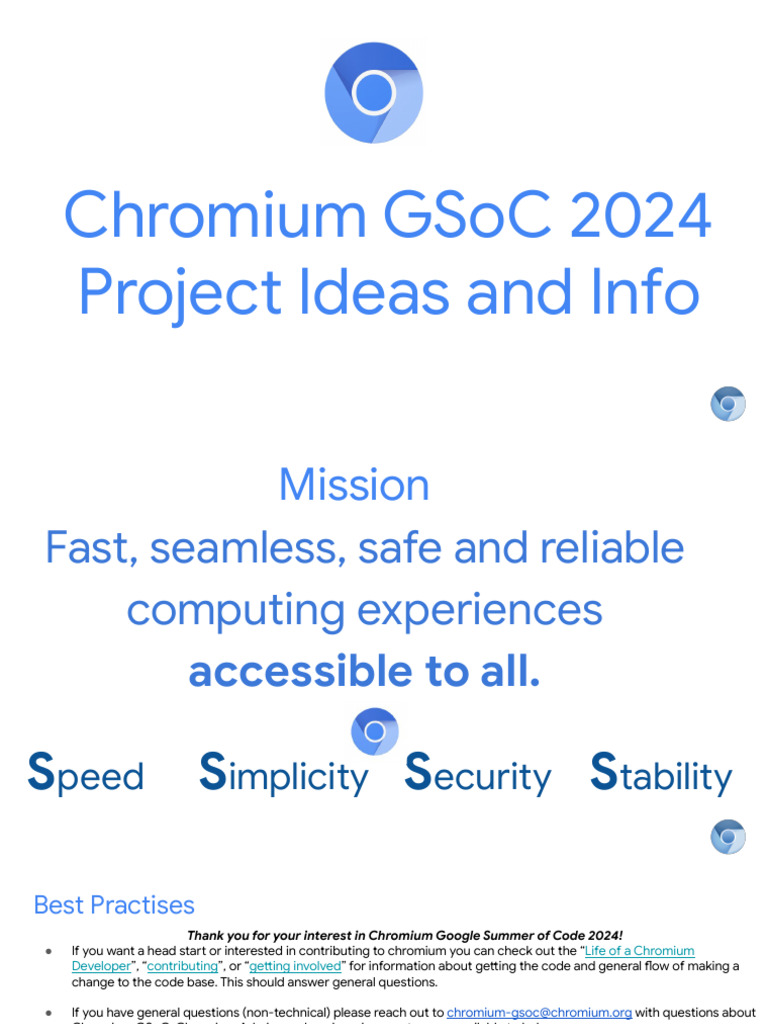 Chromium GSoC 2024 Project Ideas and Info | PDF | Java Script | C++