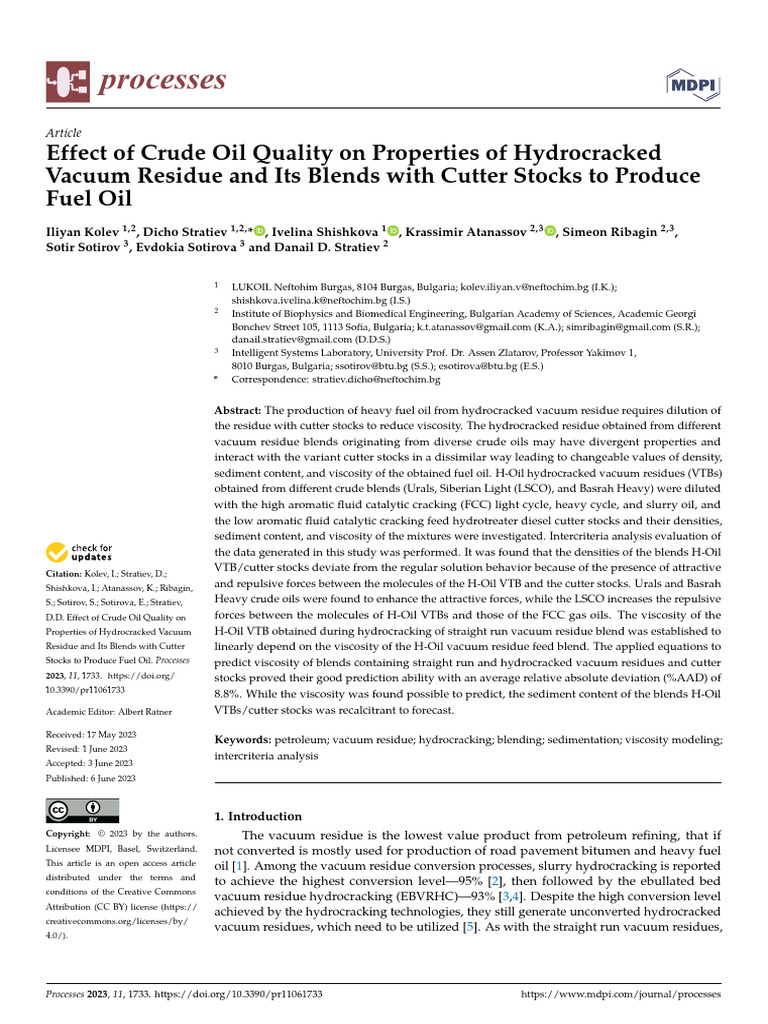 Crude Oil Quality's Impact on Fuel Oil Properties | PDF | Cracking ...