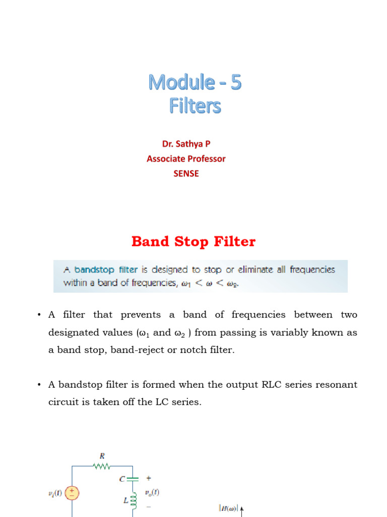 Band Stop Filter Design and Calculations | PDF