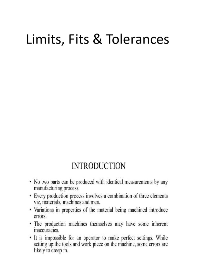 Limits, Fits & Tolerances | PDF