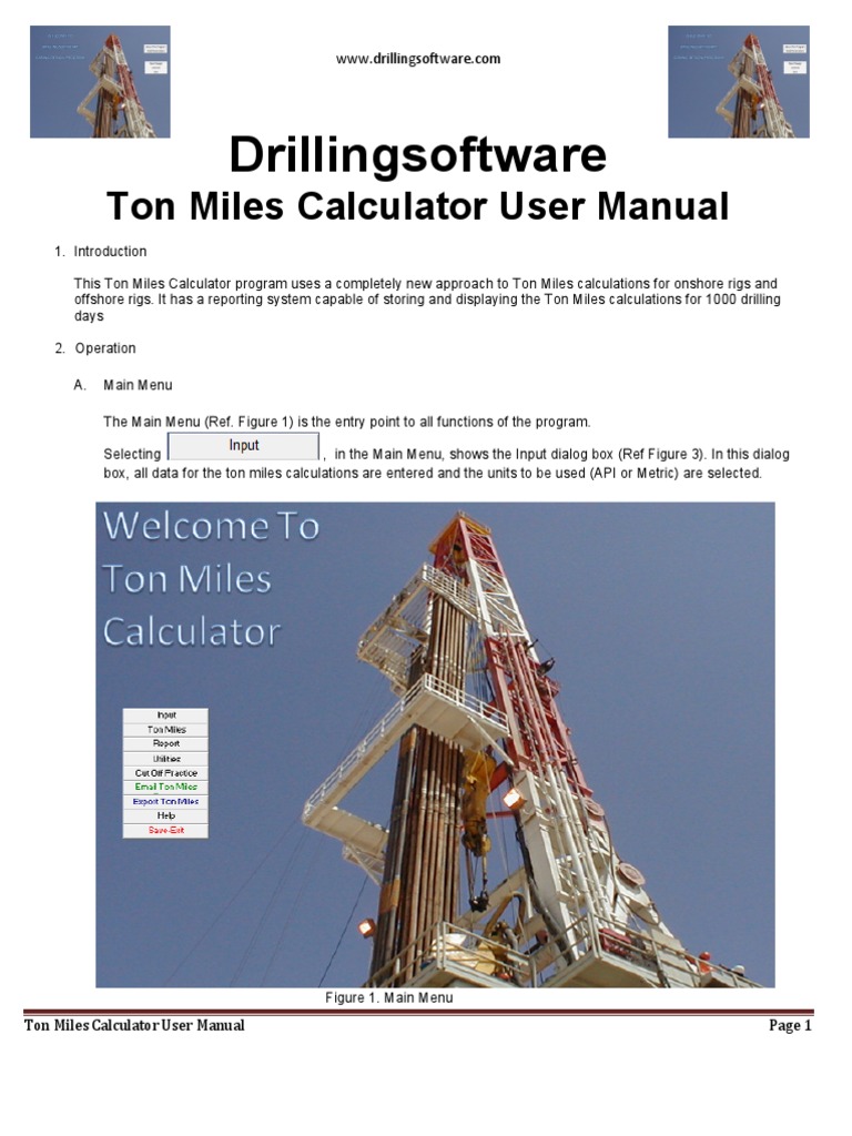 Ton Miles Calculator User Manual | PDF | Casing (Borehole) | Ton