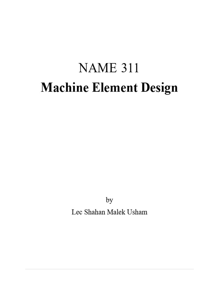 Machine Element Design: Inertia & Gears | PDF