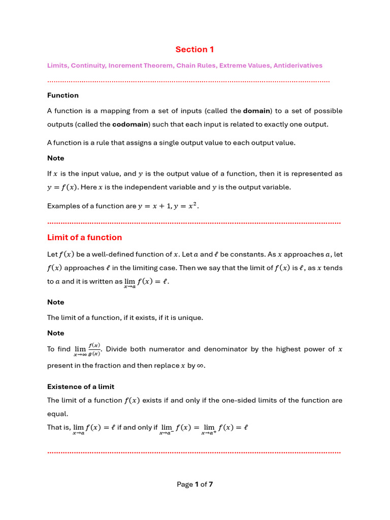 Calculus Concepts: Limits to Antiderivatives | PDF | Function ...